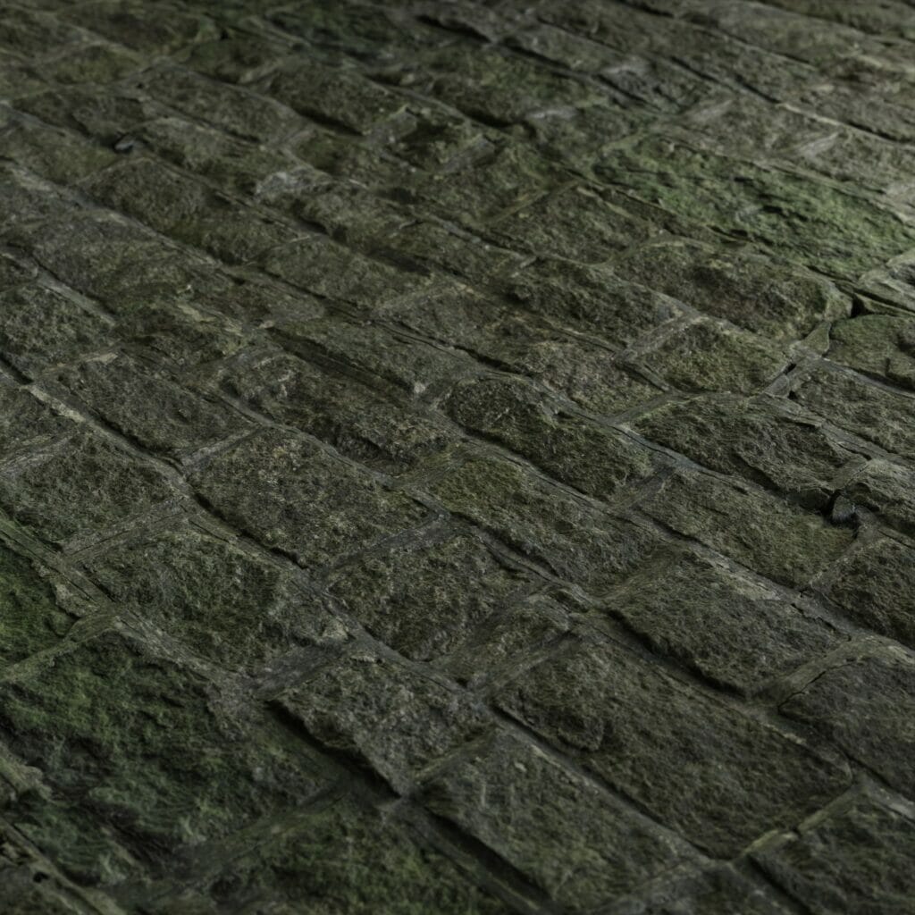 Mossy Weathered Stone Bricks for Blender 3D• iMeshh 3D Library