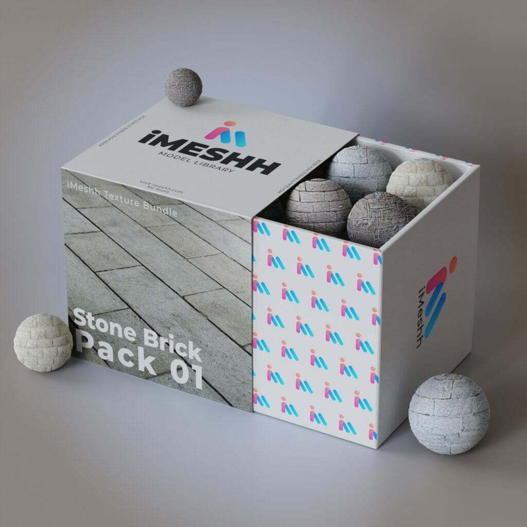 Stone Brick Texture Pack 1 for Blender 3D • iMeshh 3D Library