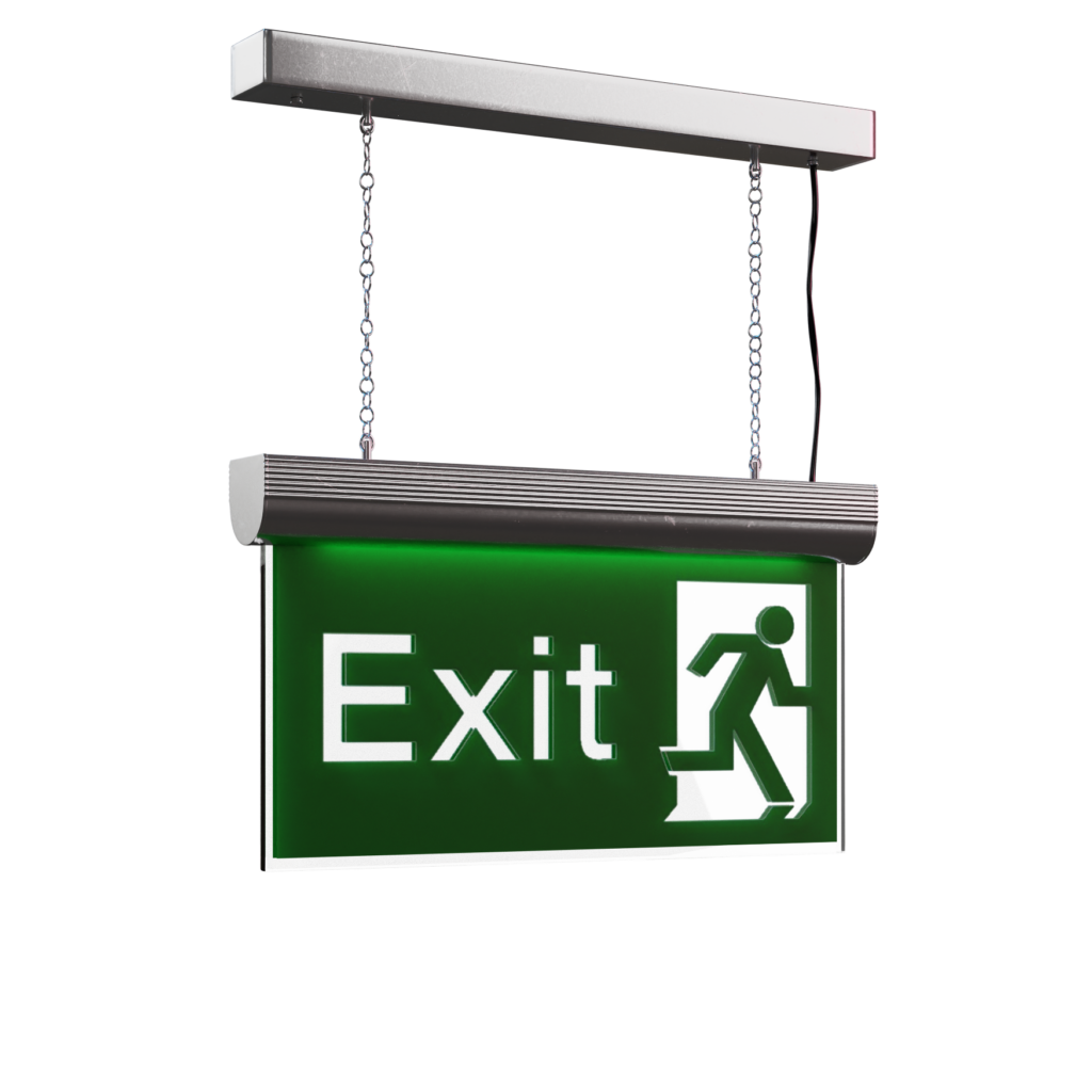 Fire Escape Sign 01 • iMeshh - 3D Model for Blender 4.0+