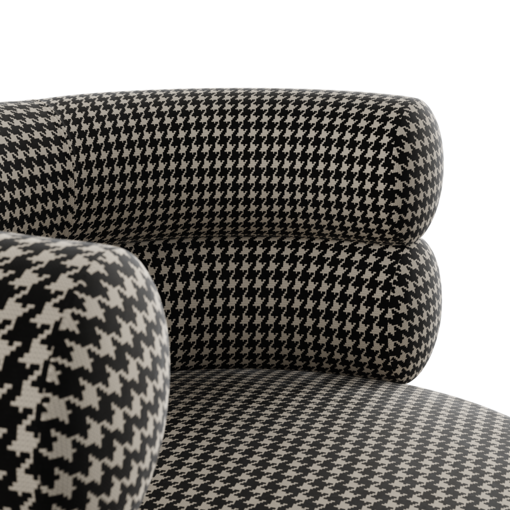 Round Houndtooth Lounge Chair 01 • iMeshh - 3D Model for Blender 4.0+