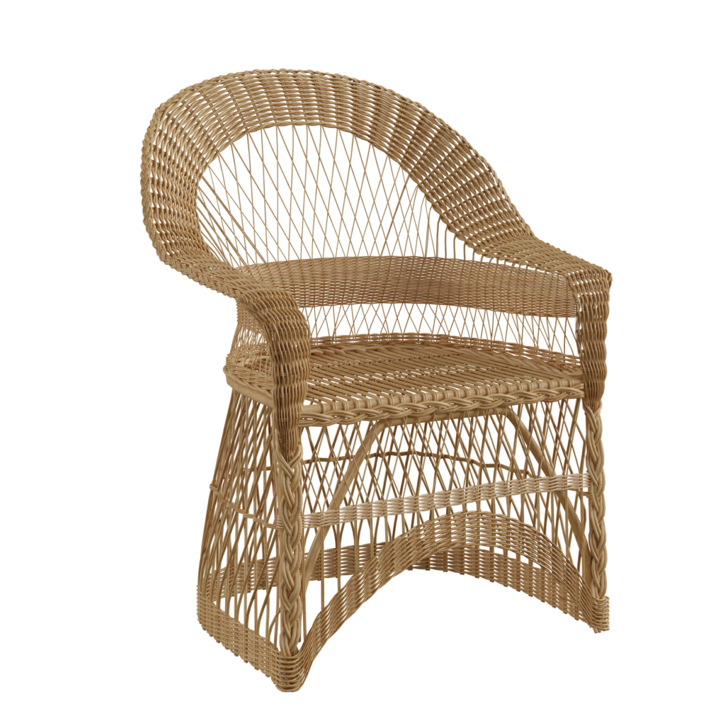Outdoor Weaved Wicker Chair 01 • iMeshh - 3D Model for Blender 4.0+