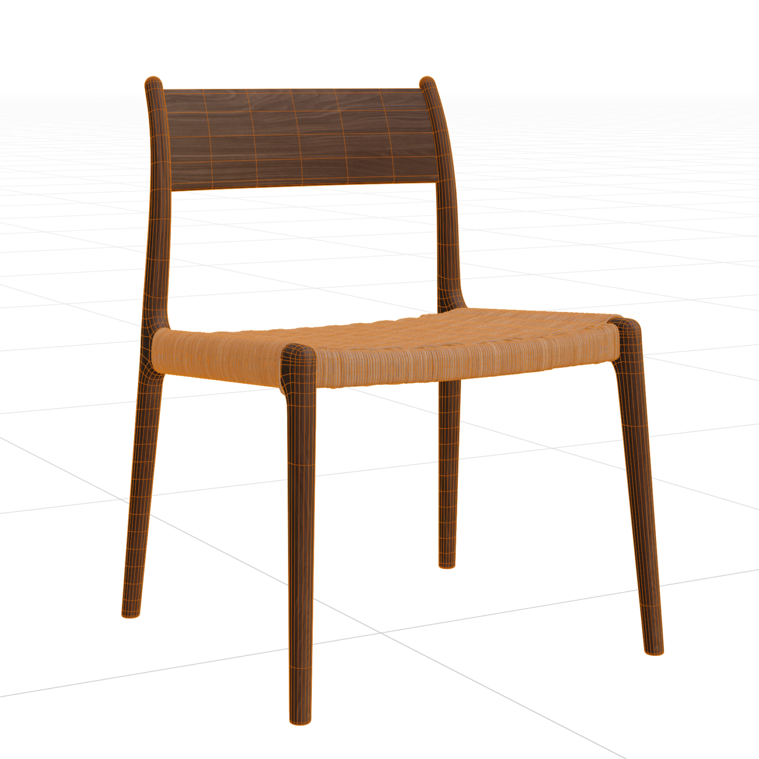 Wicker Wood Chair 01 for Blender 3D• iMeshh 3D Model Library