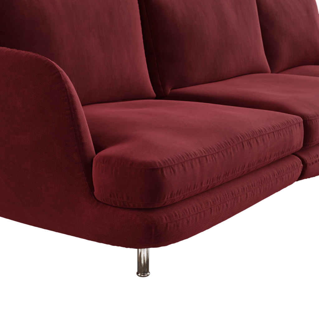 Smooth Round Three Seater Sofa 01 • iMeshh - 3D Model for Blender 4.0+