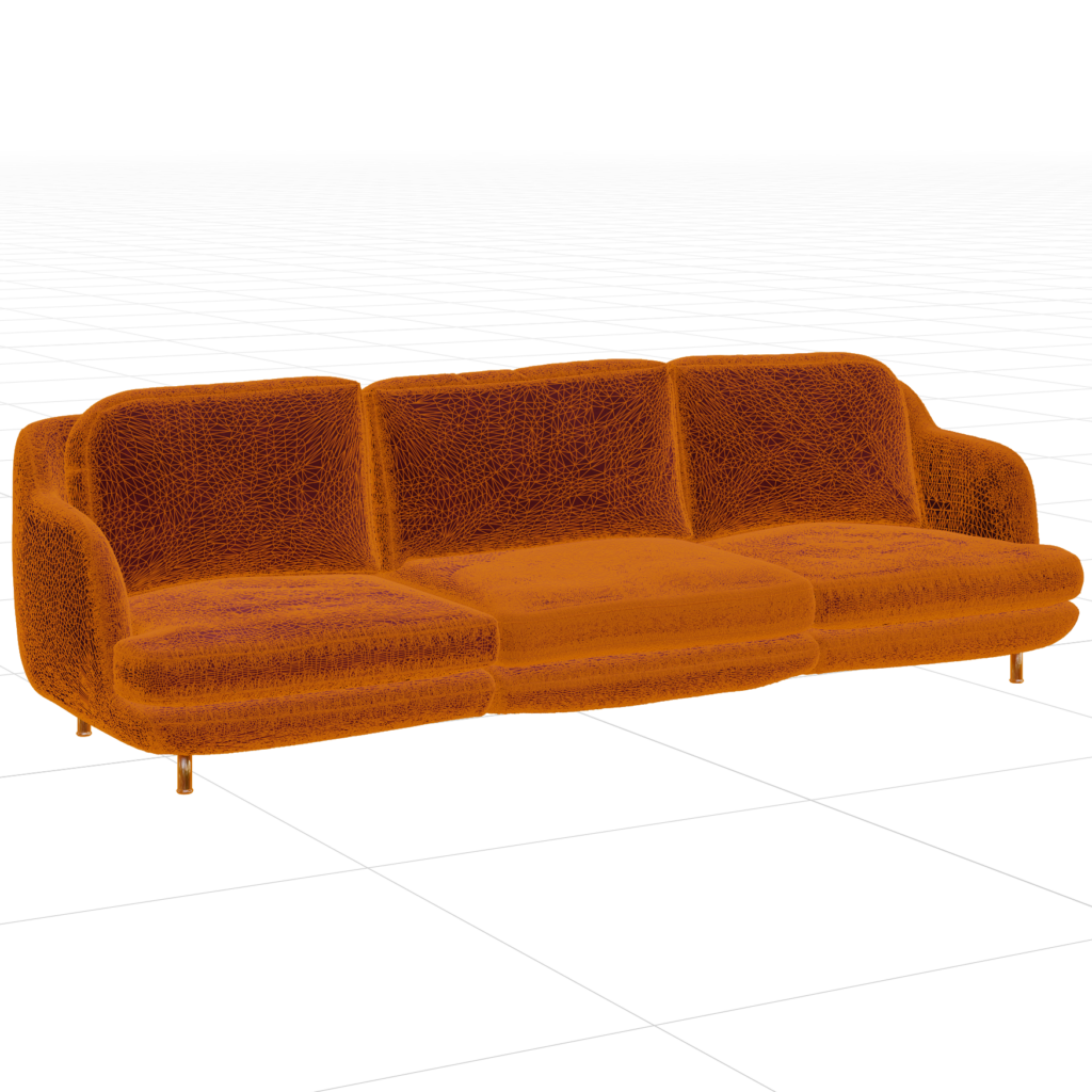 Smooth Round Three Seater Sofa 01 • iMeshh - 3D Model for Blender 4.0+