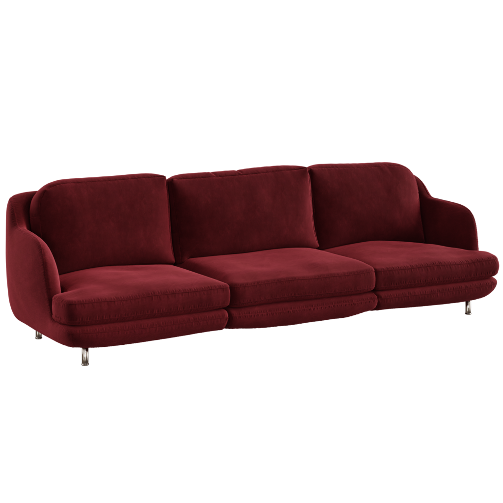 Smooth Round Three Seater Sofa 01 • iMeshh - 3D Model for Blender 4.0+