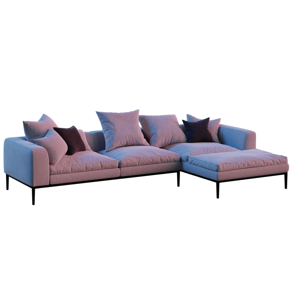 Grey Fabric Sofa 01 • iMeshh - 3D Model for Blender 4.0+