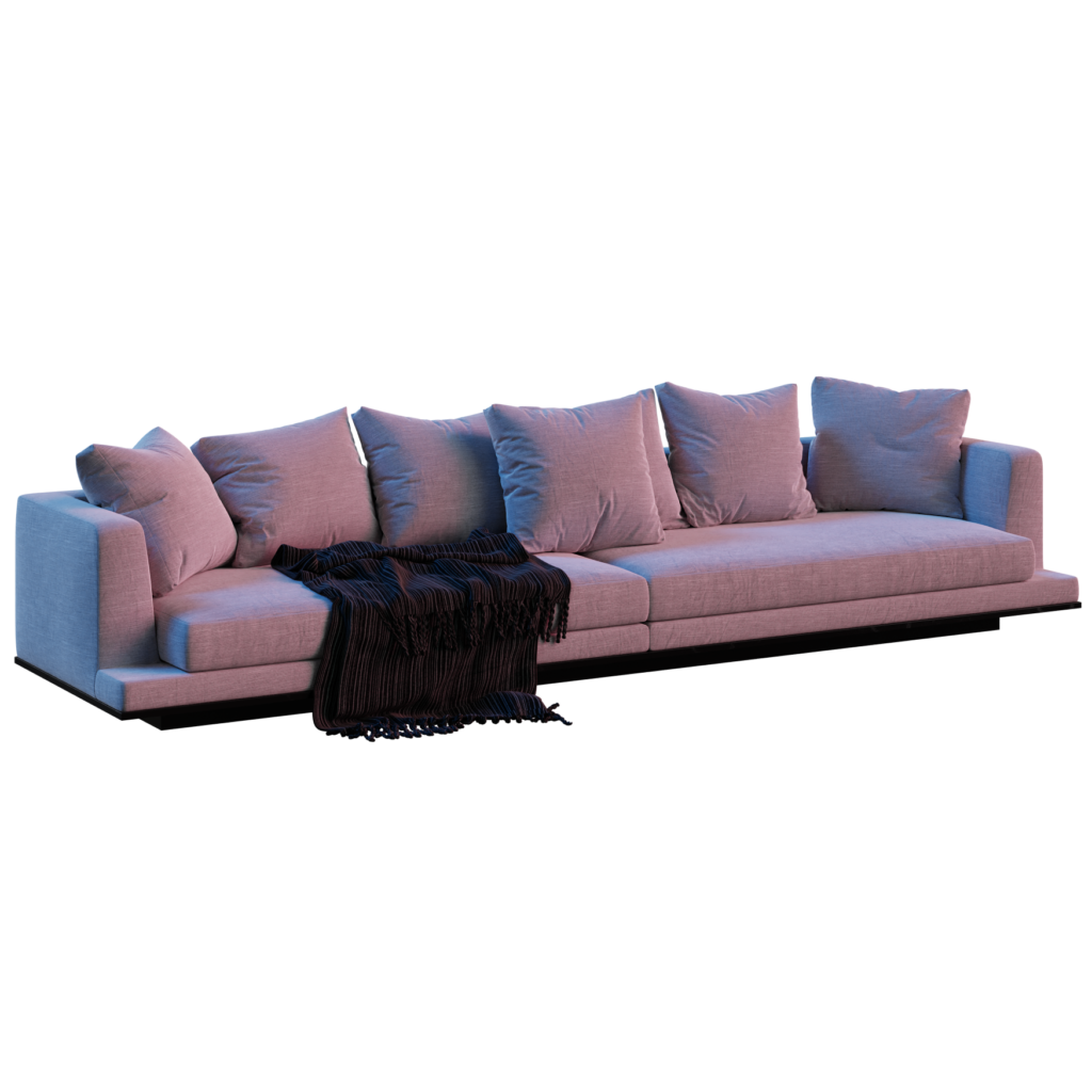Fabric Sofa with Blanket 01 • iMeshh - 3D Model for Blender 4.0+