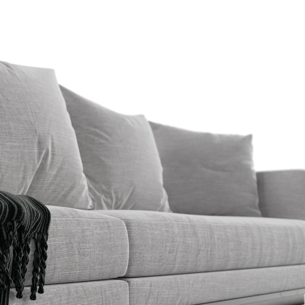 Fabric Sofa with Blanket 01 • iMeshh - 3D Model for Blender 4.0+