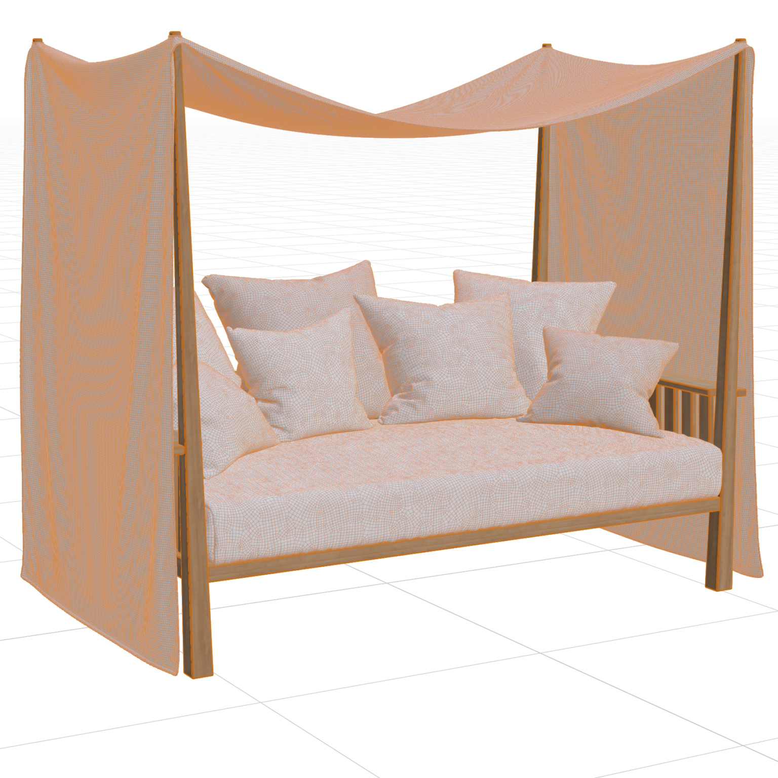 Outdoor Canopy Sofa 01 for Blender 3D• iMeshh 3D Model Library