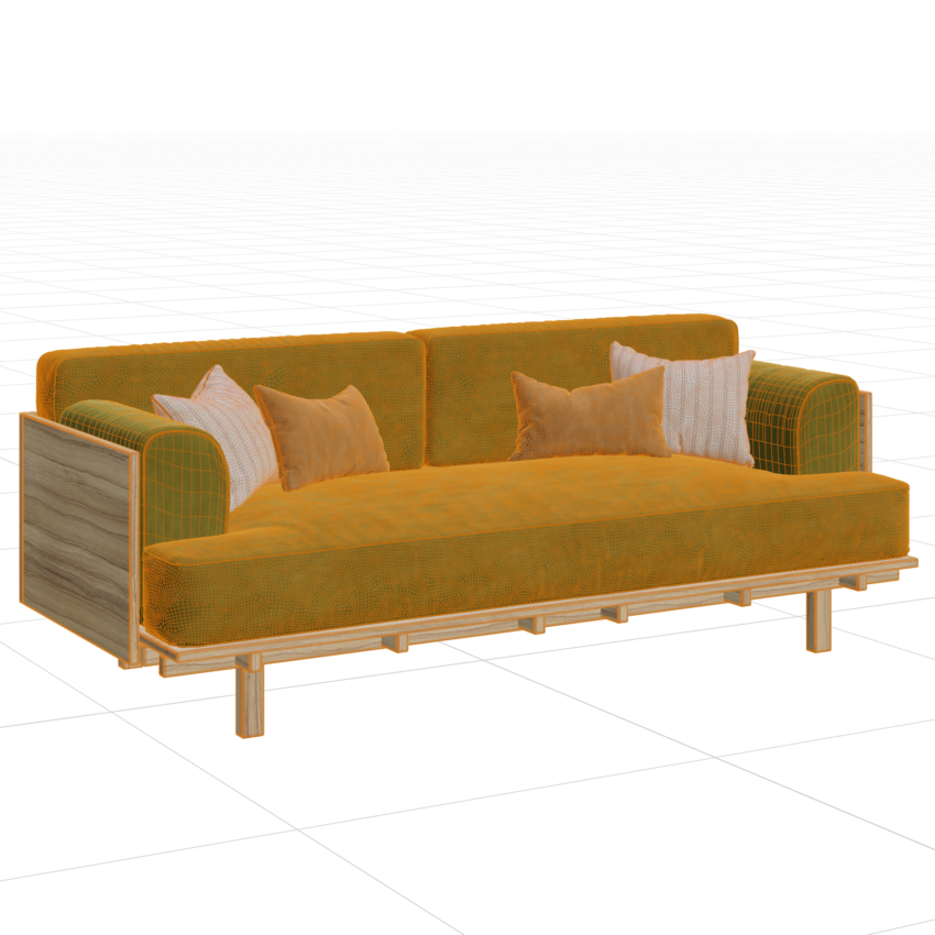 Modern Japanese Sofa 01 for Blender • iMeshh 3D Model Library