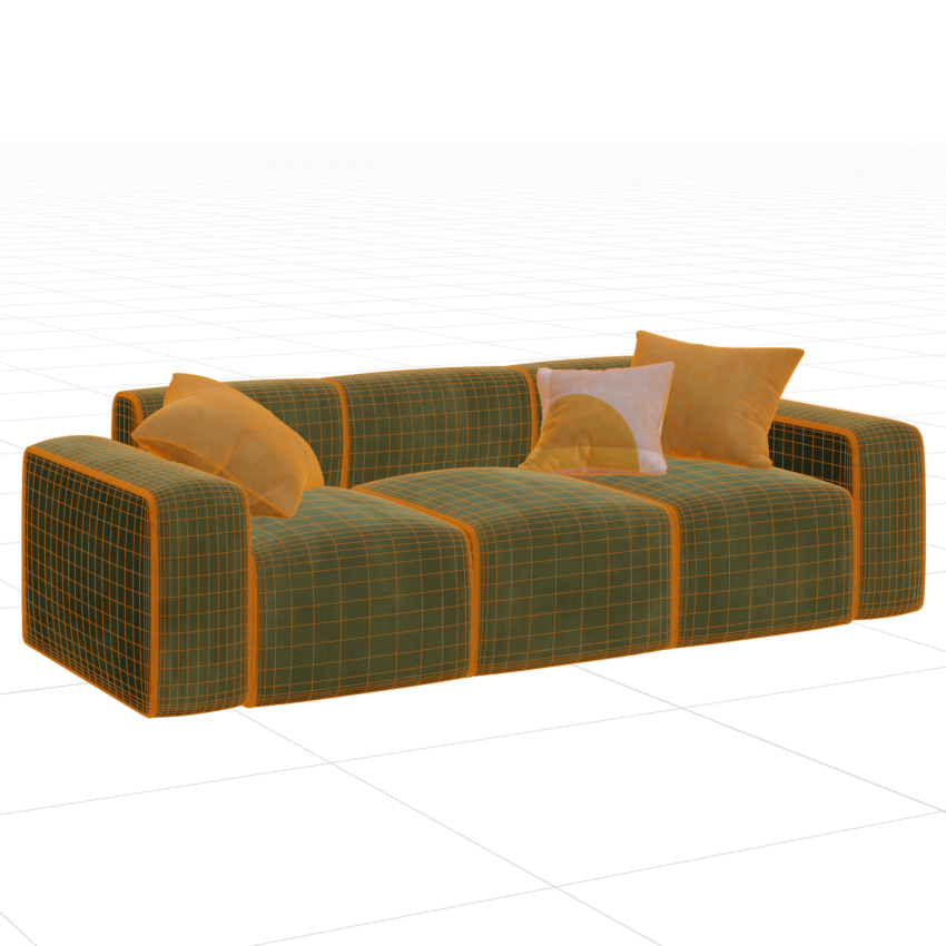 Green Block Sofa 01 for Blender • iMeshh 3D Model Library