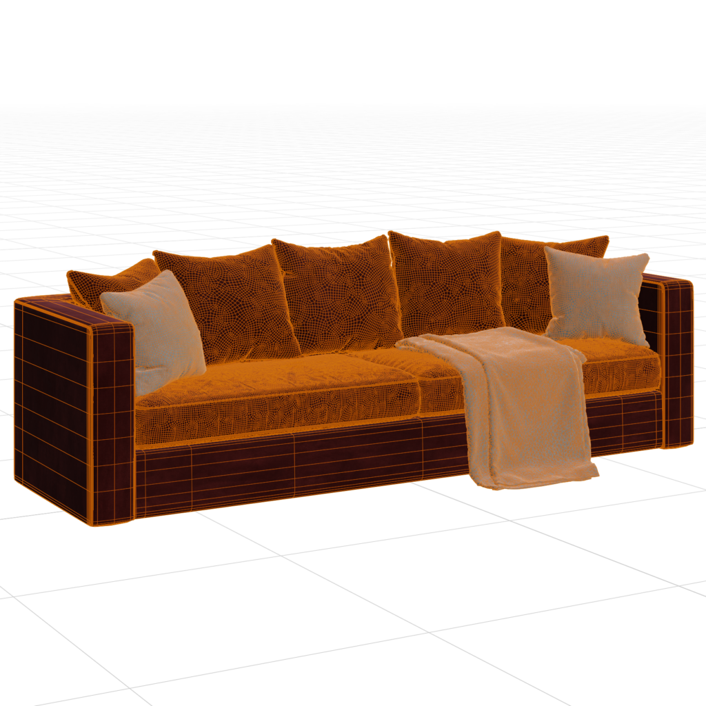 Square Two Seater Sofa 01 for Blender • iMeshh 3D Model Library