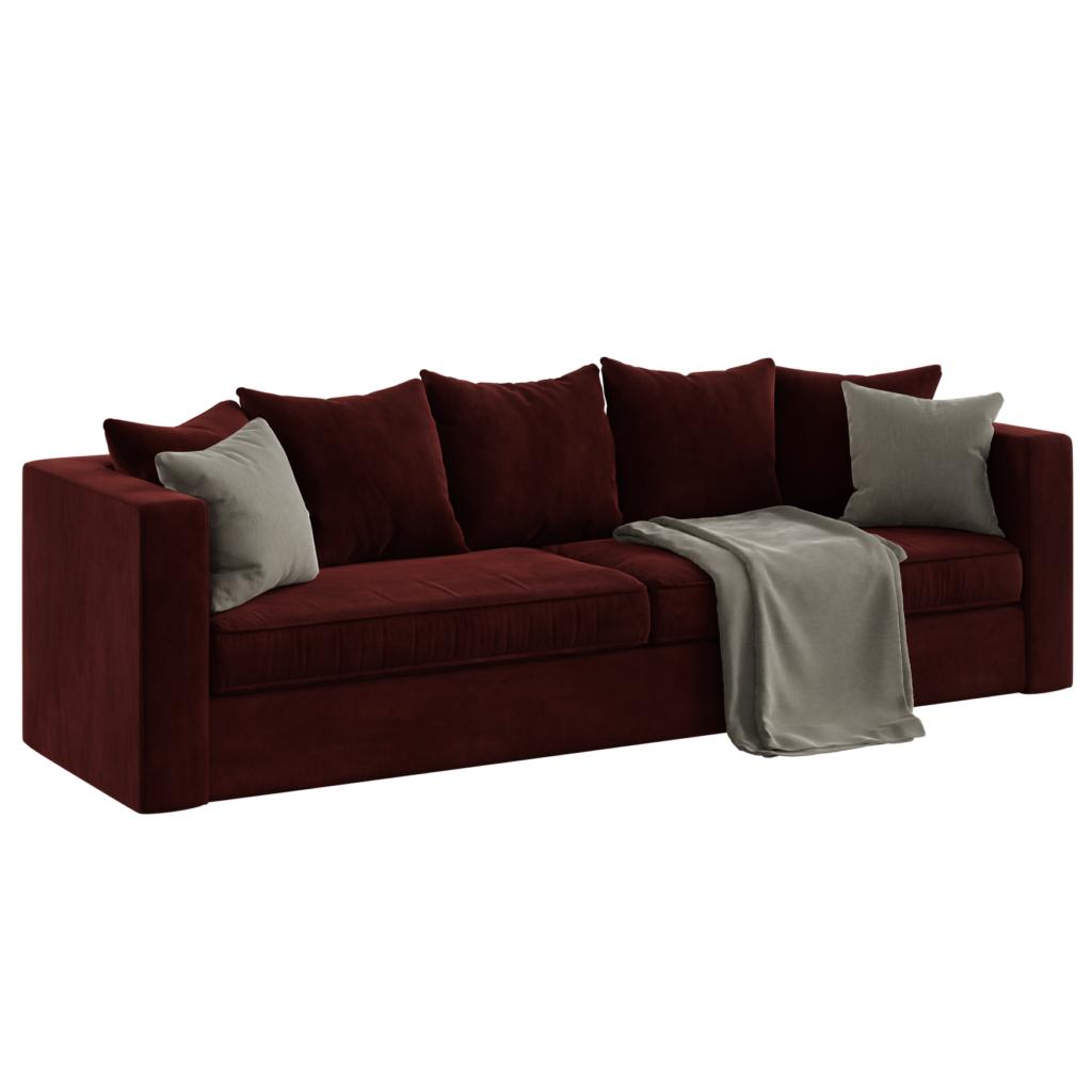 Square Two Seater Sofa 01 for Blender • iMeshh 3D Model Library