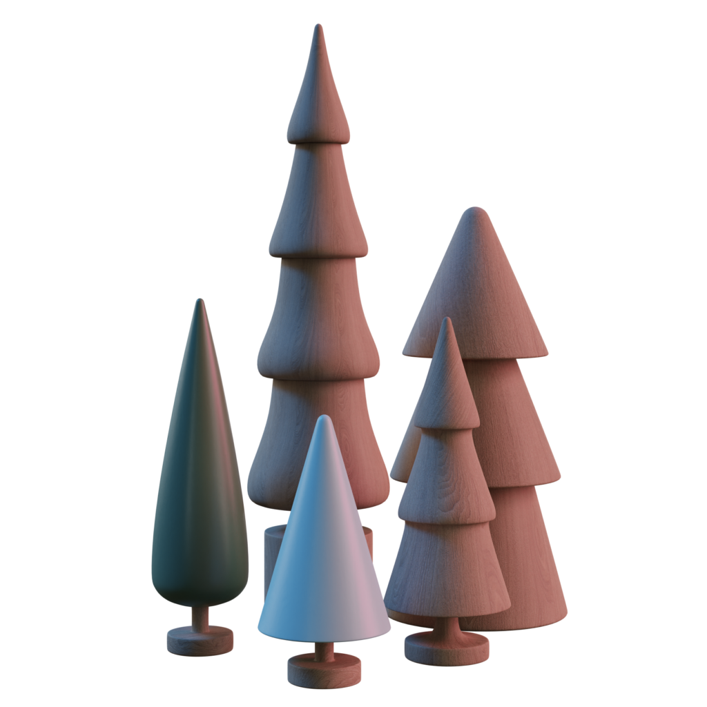 Christmas Tree Figures 01 • iMeshh - 3D Model for Blender 4.0+