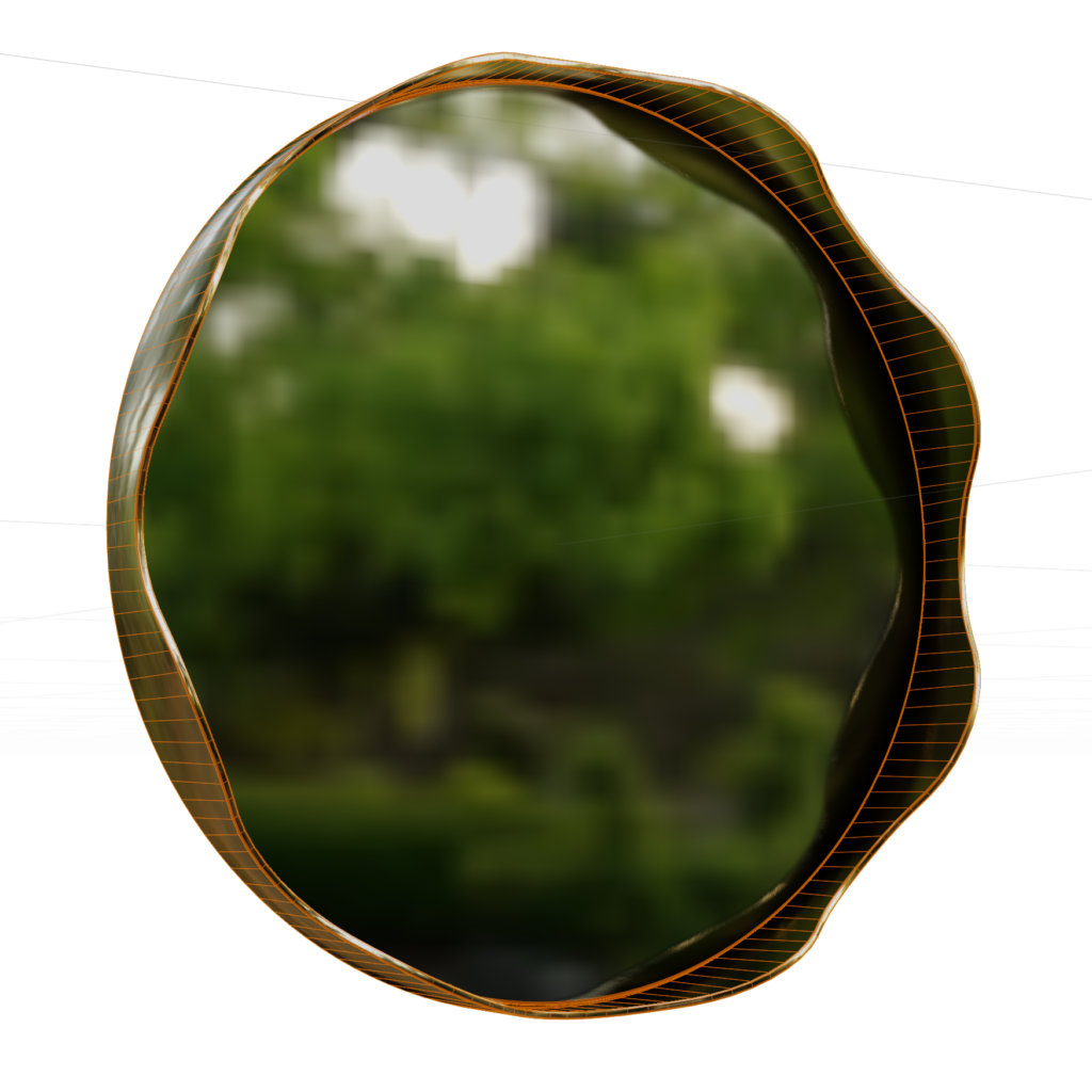 Wavy Mirror 01 • iMeshh - 3D Model for Blender 4.0+