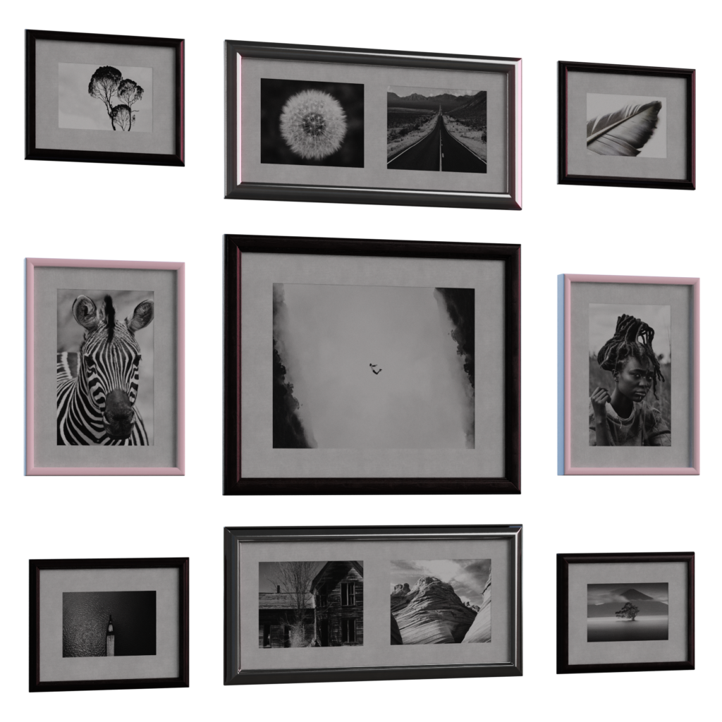 Mixed Picture Frames 01 • iMeshh - 3D Model for Blender 4.0+