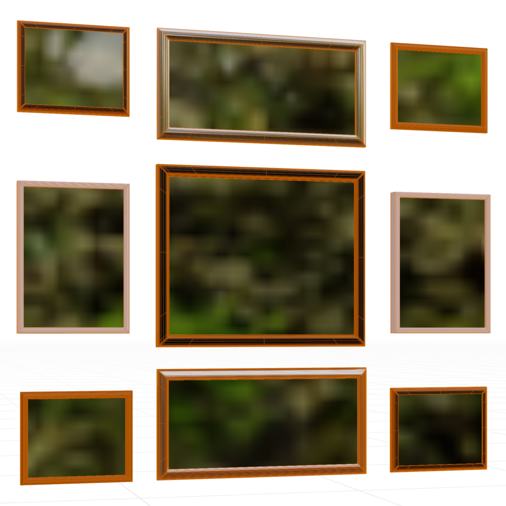Mixed Picture Frames 01 • iMeshh - 3D Model for Blender 4.0+
