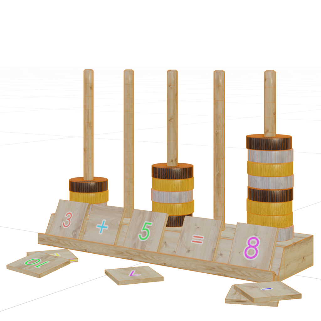 Wooden Number Stacks 01 • iMeshh - 3D Model for Blender 4.0+