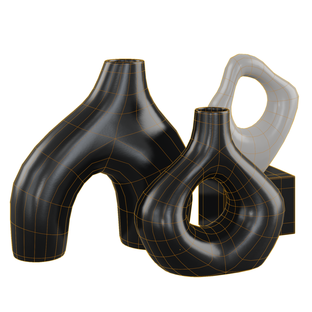 Modern Hollow Vase Set 01 • iMeshh - 3D Model for Blender 4.0+