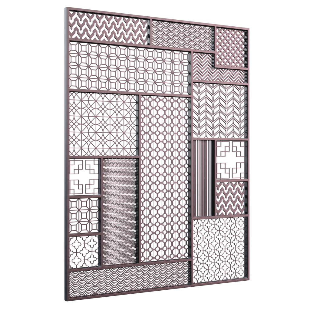 Patterned Wall Separator 01 • iMeshh - 3D Model for Blender 4.0+