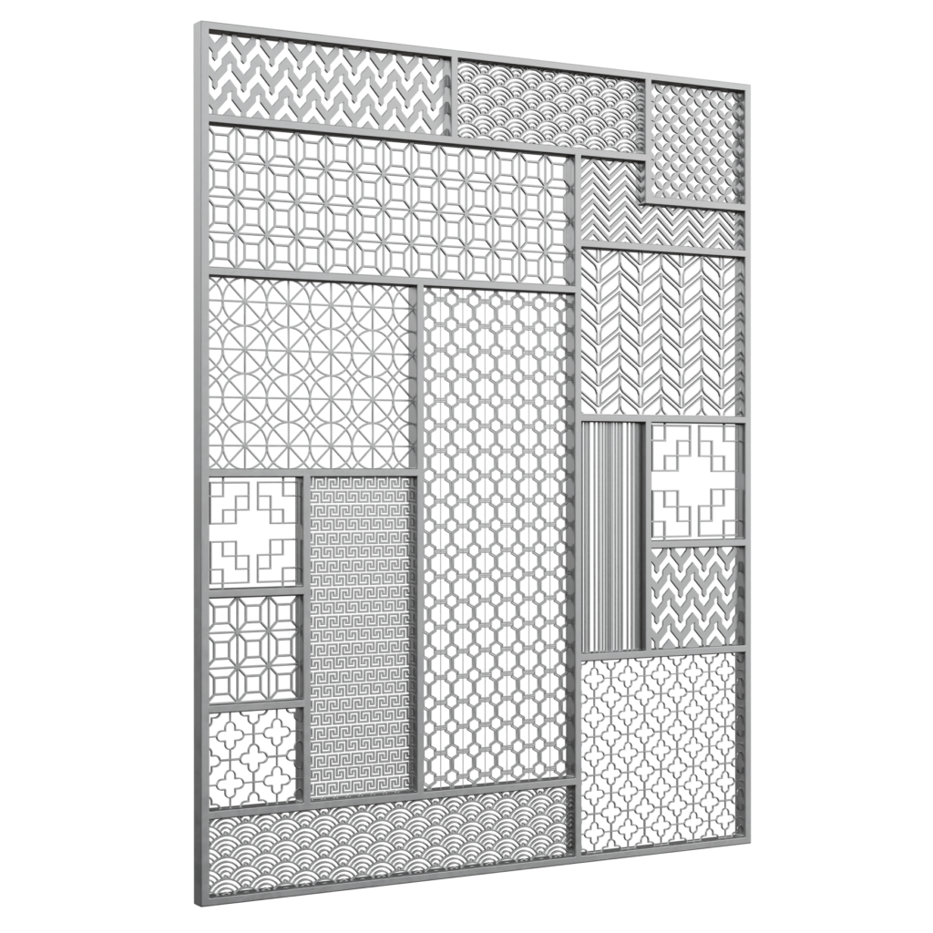 Patterned Wall Separator 01 • iMeshh - 3D Model for Blender 4.0+
