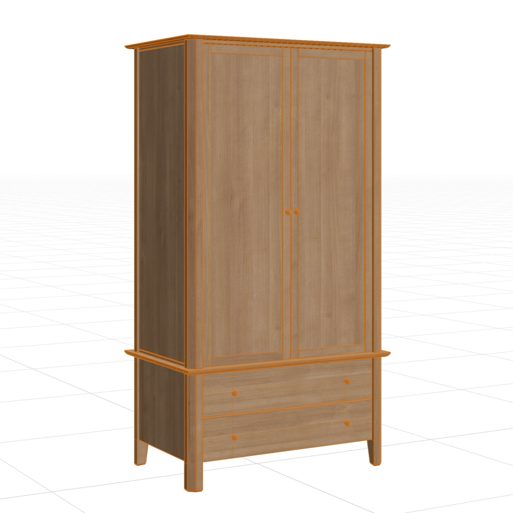 Traditional Wooden Closet 01 • iMeshh - 3D Model for Blender 4.0+
