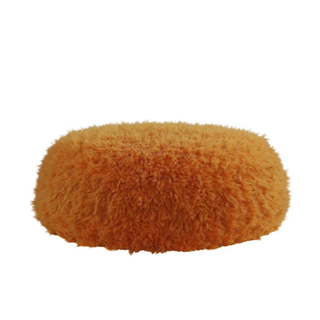 Orange Furry Pouf 01 • iMeshh - 3D Model for Blender 4.0+