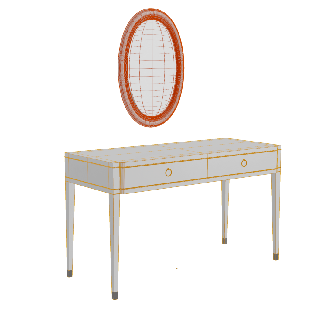 White Dressing Table 02 • iMeshh - 3D Model for Blender 4.0+