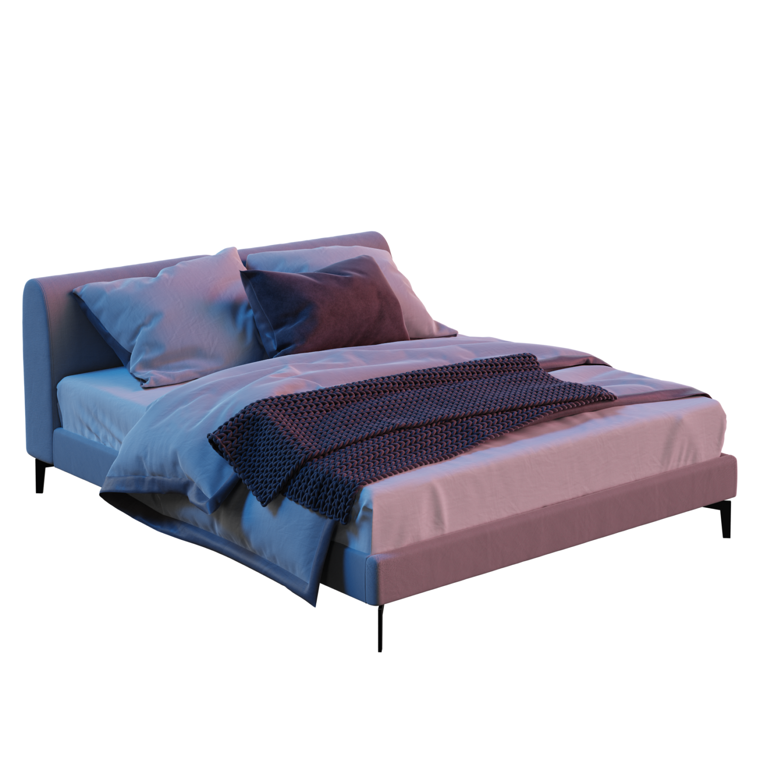 Soft Big Knit Double Bed 01 • iMeshh - 3D Model for Blender 4.0+
