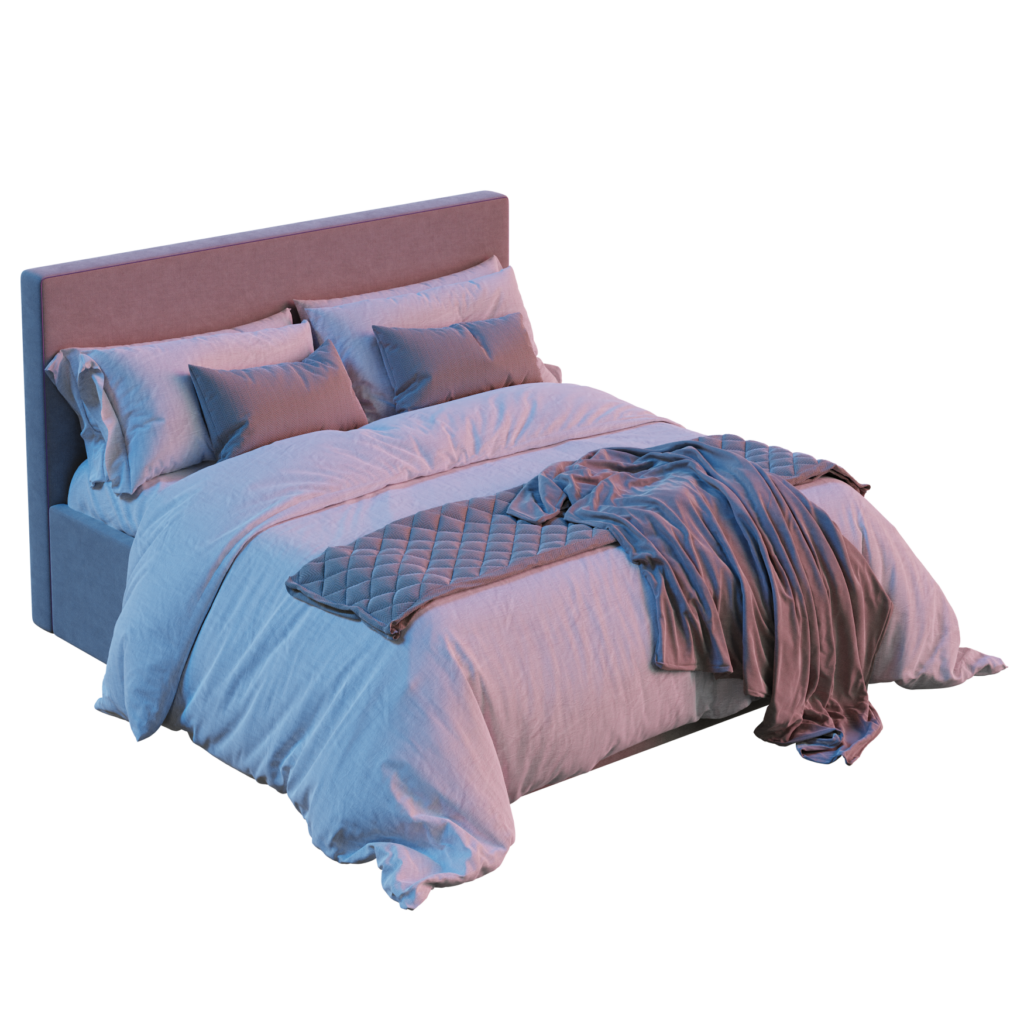 Soft Double Bed 03 • iMeshh - 3D Model for Blender 4.0+