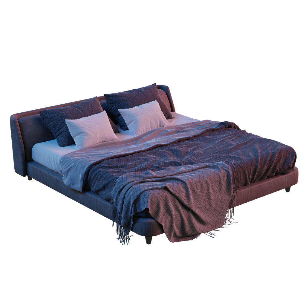 Modern Double Bed 01 • iMeshh - 3D Model for Blender 4.0+