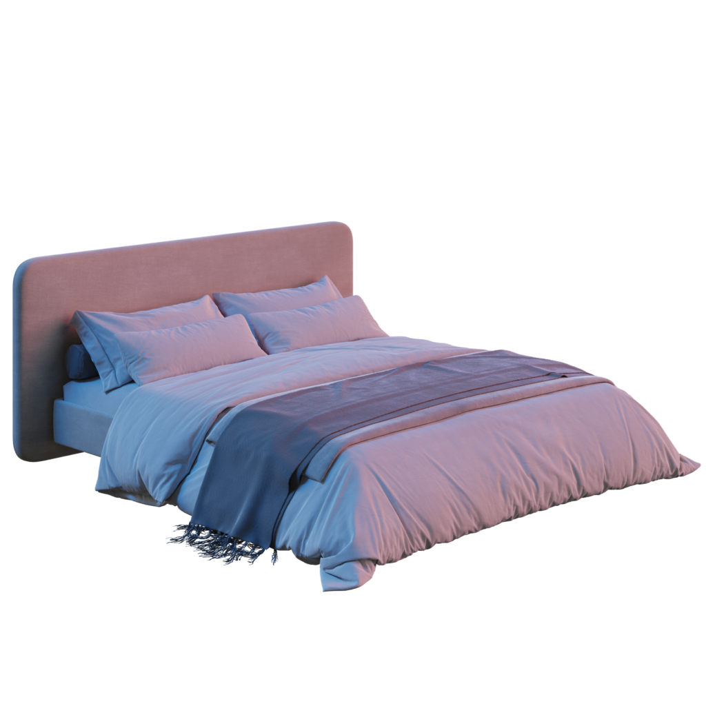 Soft Tassel Double Bed 01 • iMeshh - 3D Model for Blender 4.0+