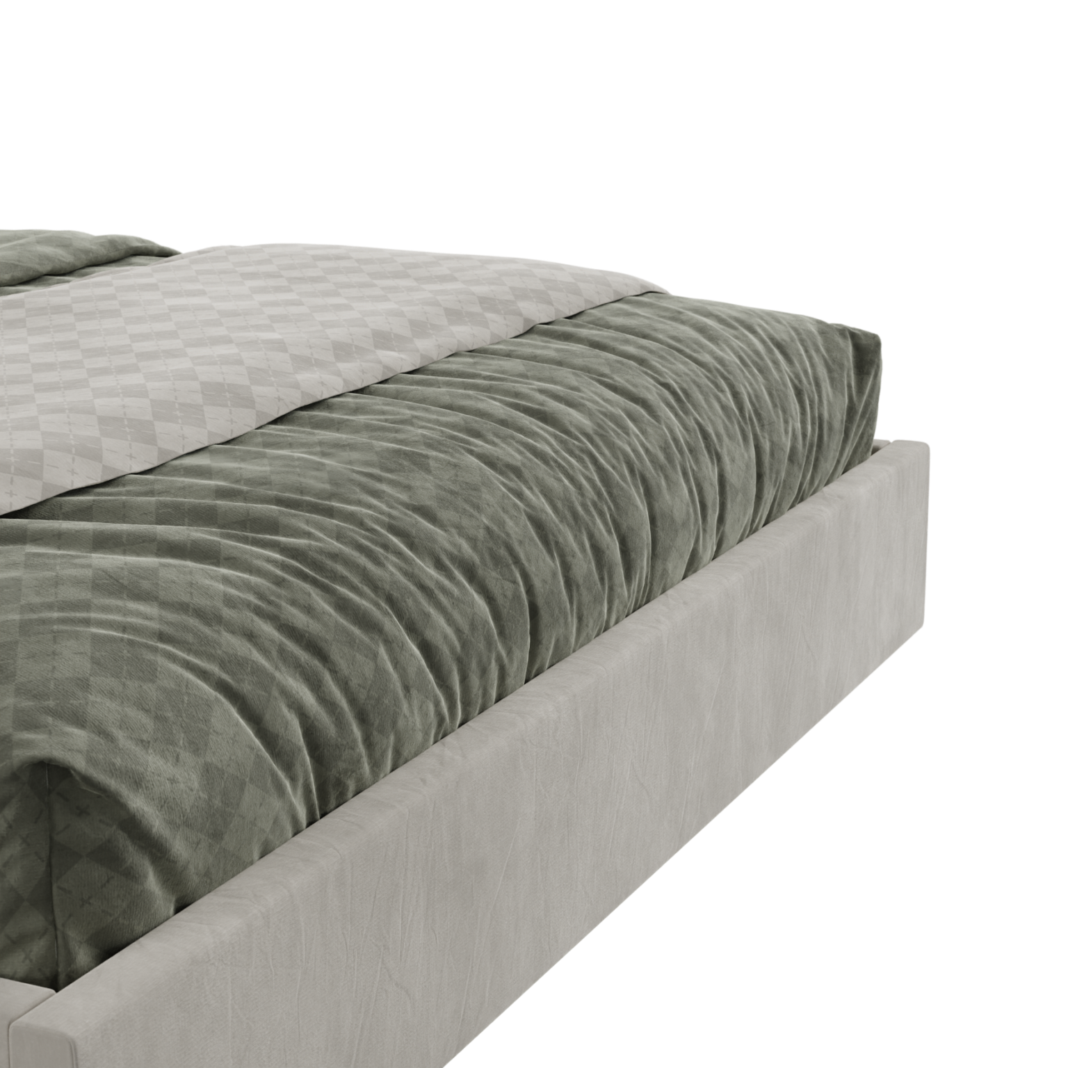 Green Diamond Double Bed 01 • iMeshh - 3D Model for Blender 4.0+