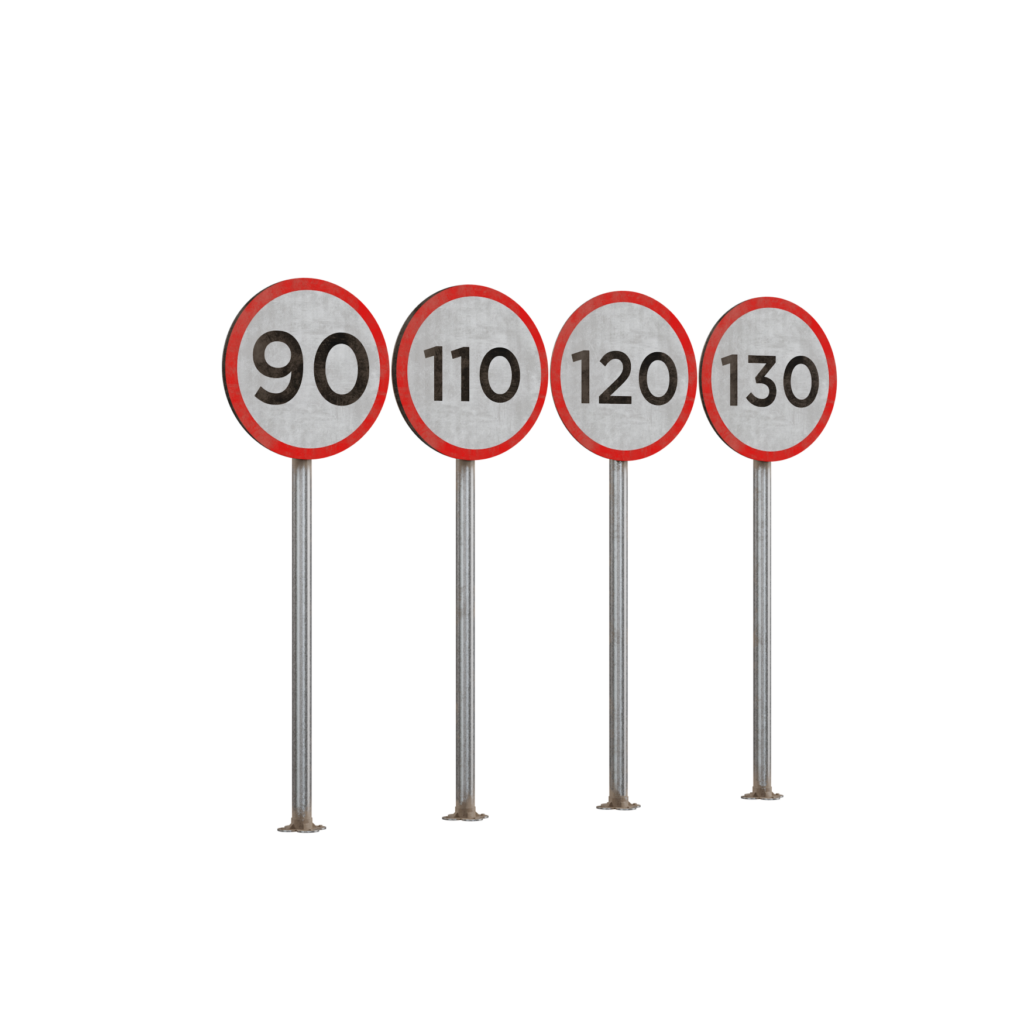 Speed Signs 02 • iMeshh - 3D Model for Blender 4.0+