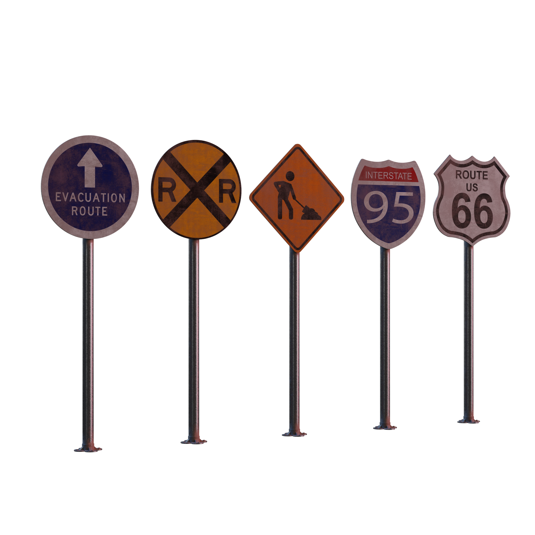 Road Signs 03 • iMeshh - 3D Model for Blender 4.0+