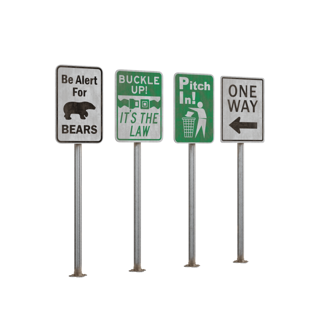 Road Signs 04 • iMeshh - 3D Model for Blender 4.0+