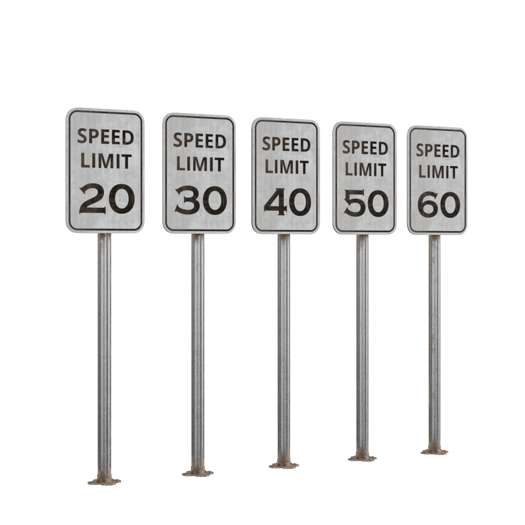 Speed Signs 03 • iMeshh - 3D Model for Blender 4.0+