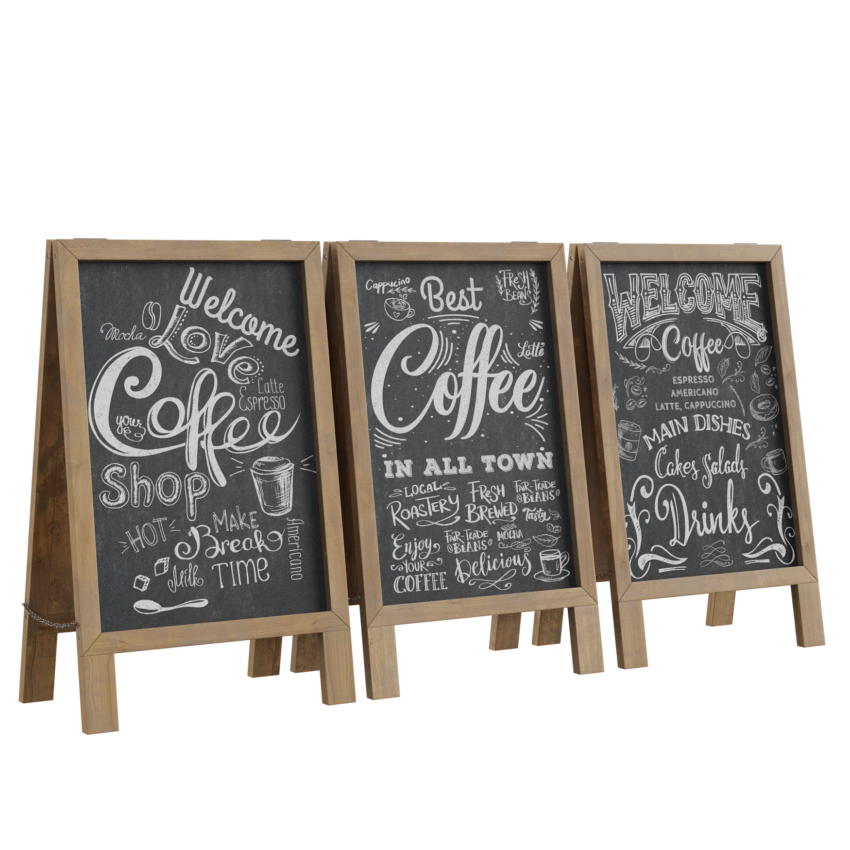 Cafe Tent Sign 01 • iMeshh - 3D Model for Blender 4.0+