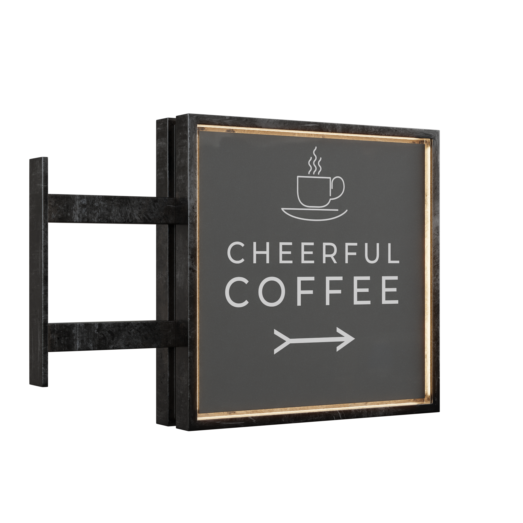 Cafe Shop Sign 03 • iMeshh - 3D Model for Blender 4.0+