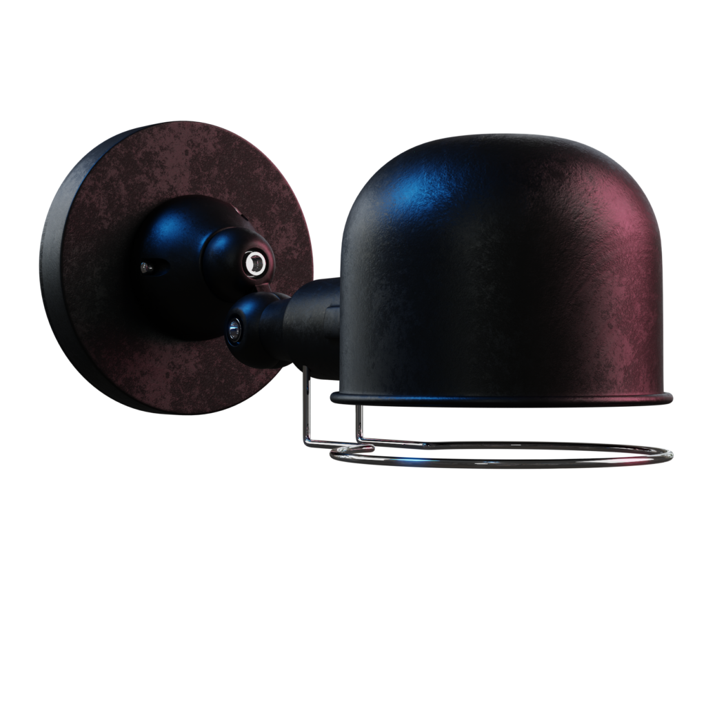 Round Matt Black Head Wall Light 01 • iMeshh - 3D Model for Blender 4.0+