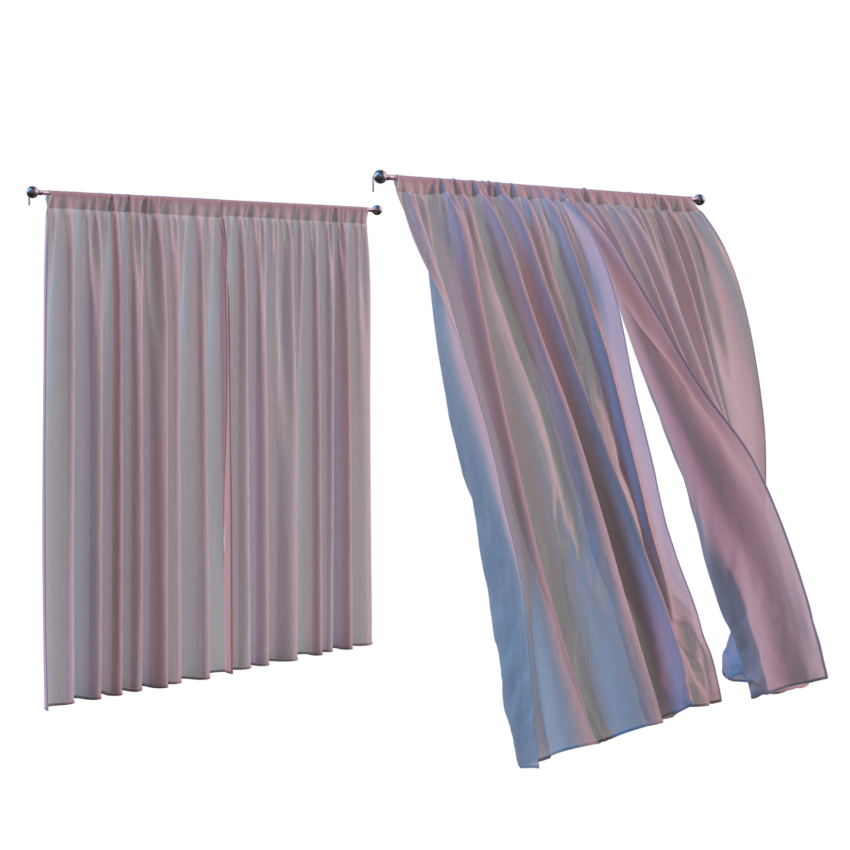 Curtain on Rail 02 • iMeshh - 3D Model for Blender 4.0+