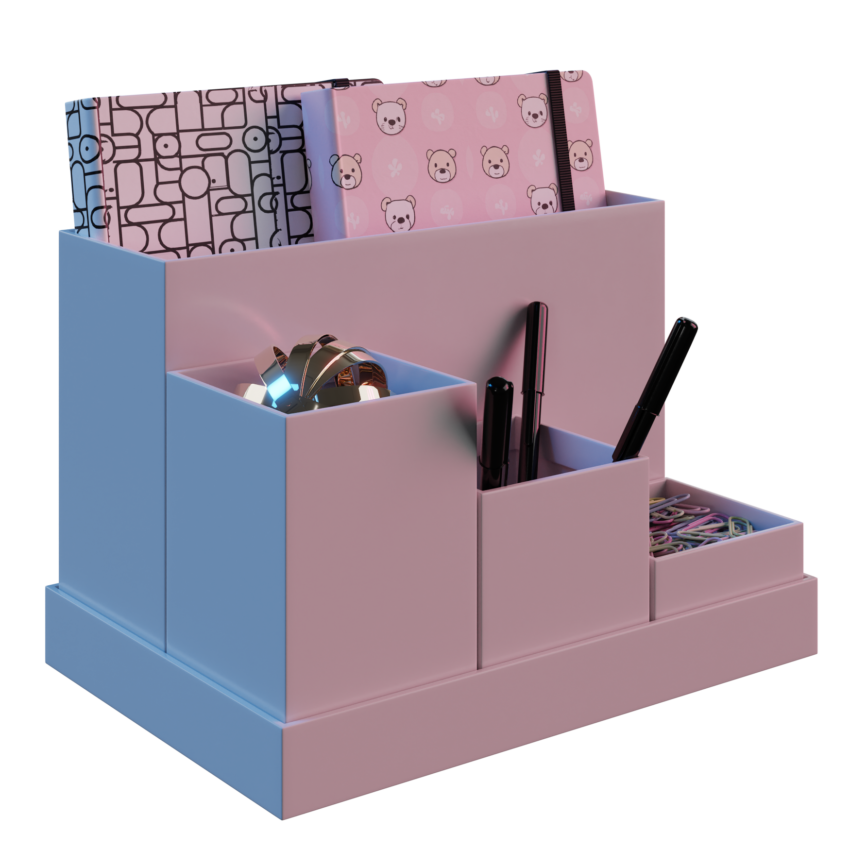 Desk Organiser 01 • iMeshh - 3D Model for Blender 4.0+