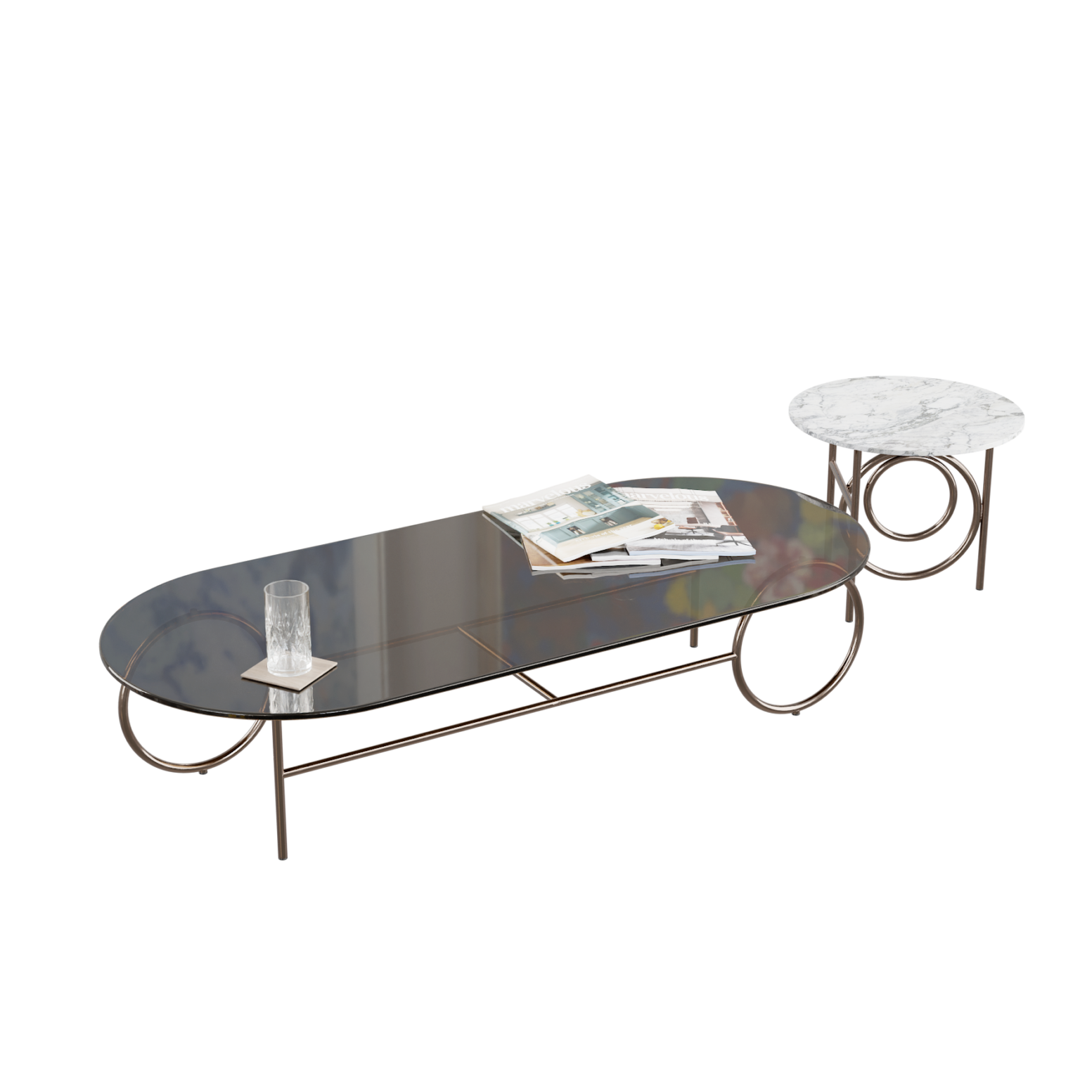 Round Leg Coffee Tables 01 • iMeshh - 3D Model for Blender 4.0+