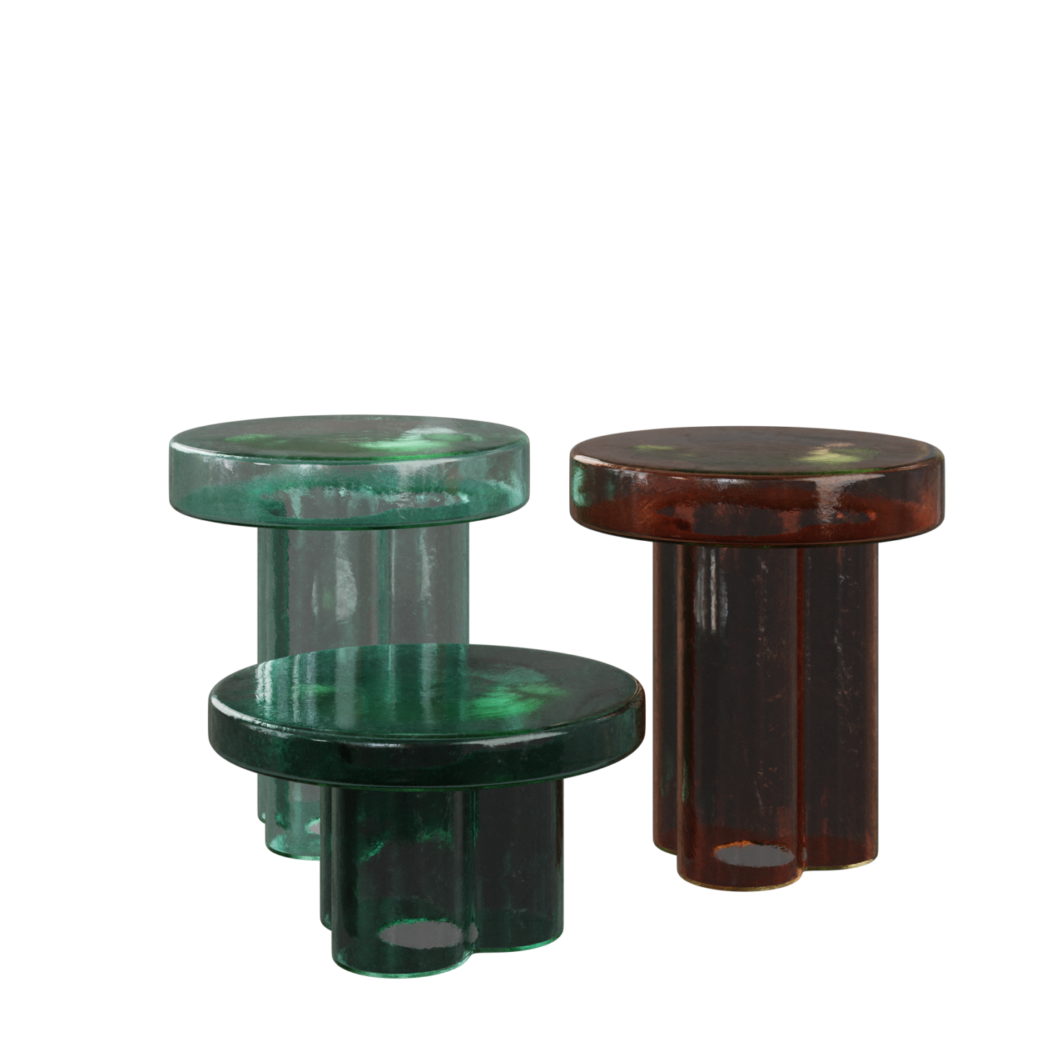 Coloured Glass Coffee Tables 02 • iMeshh - 3D Model for Blender 4.0+