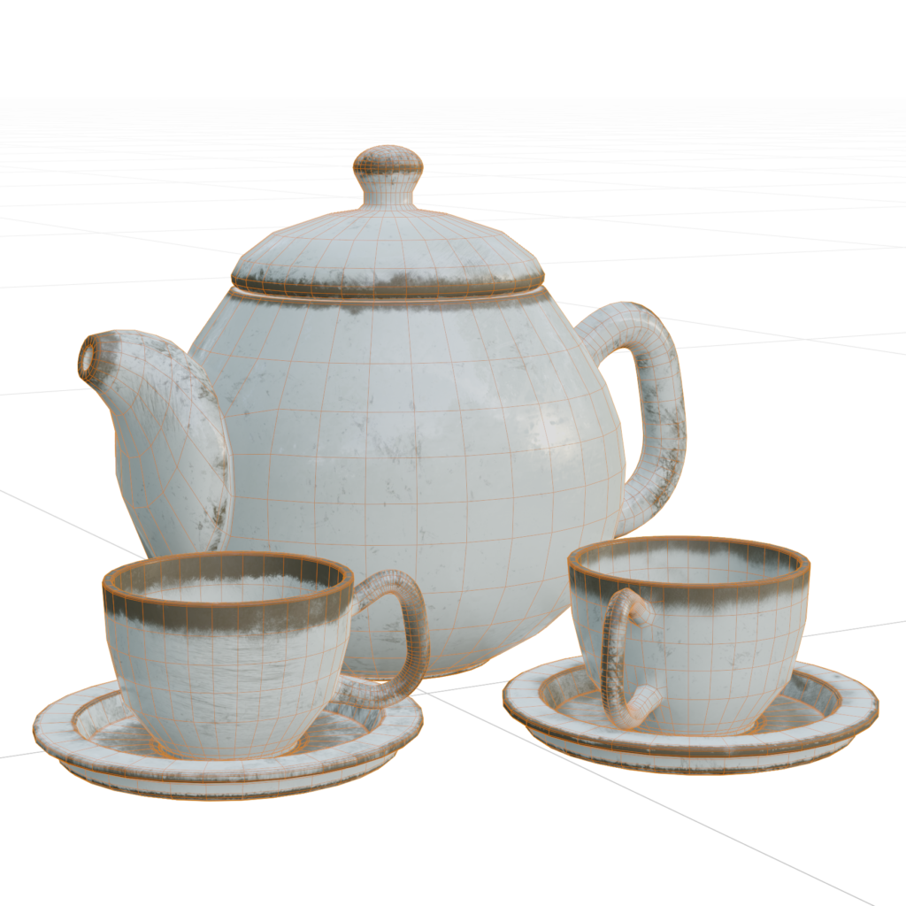 Tea Set 01 • iMeshh - 3D Model for Blender 4.0+