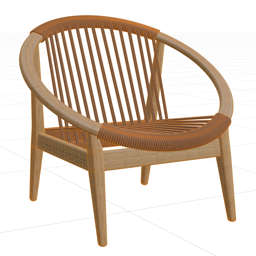 Round String Lounge Chair 01 • iMeshh - 3D Model for Blender 4.0+