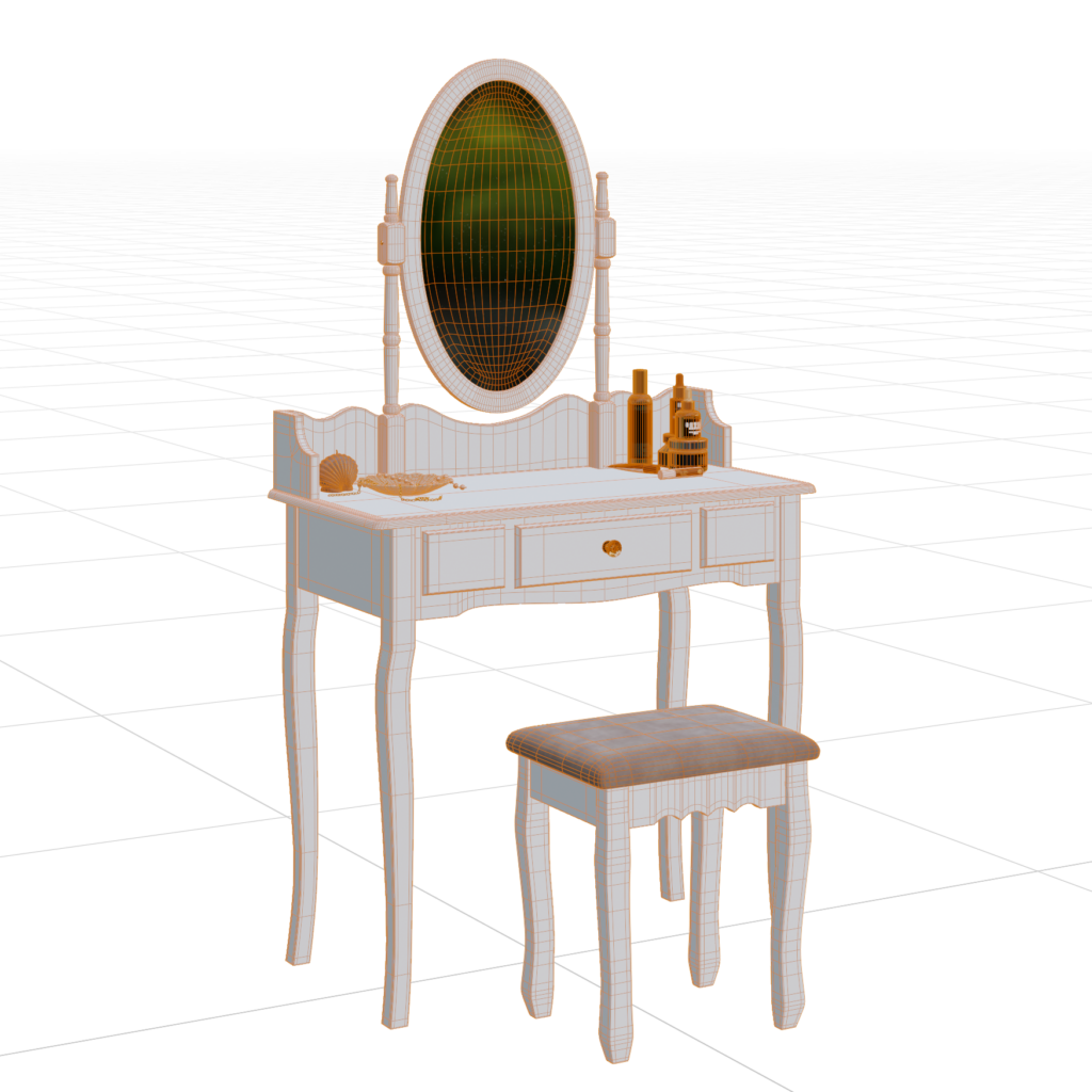 White Dressing Table 04 • iMeshh - 3D Model for Blender 4.0+