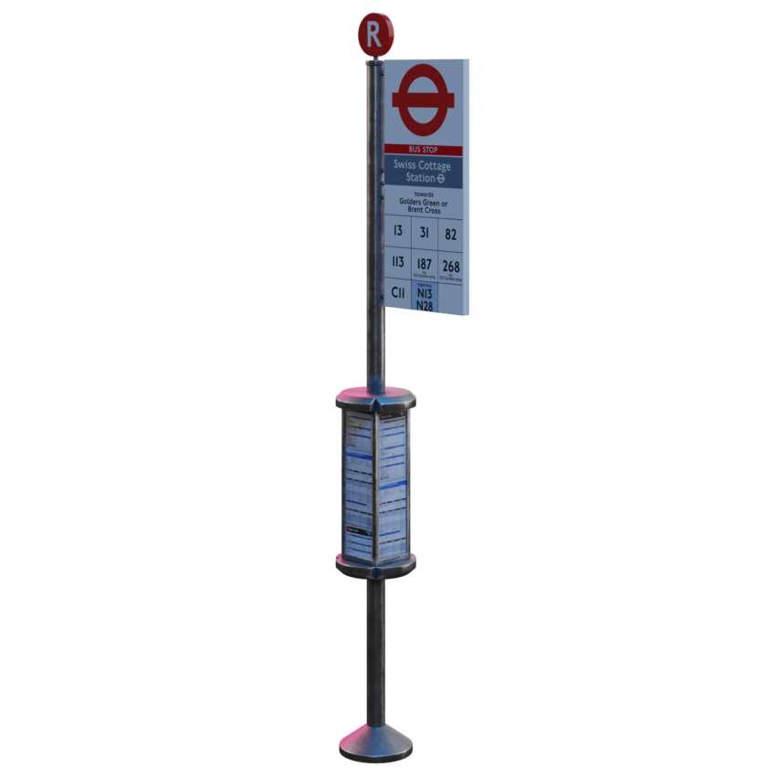 Bus Stop Sign 01 • iMeshh - 3D Model for Blender 4.0+