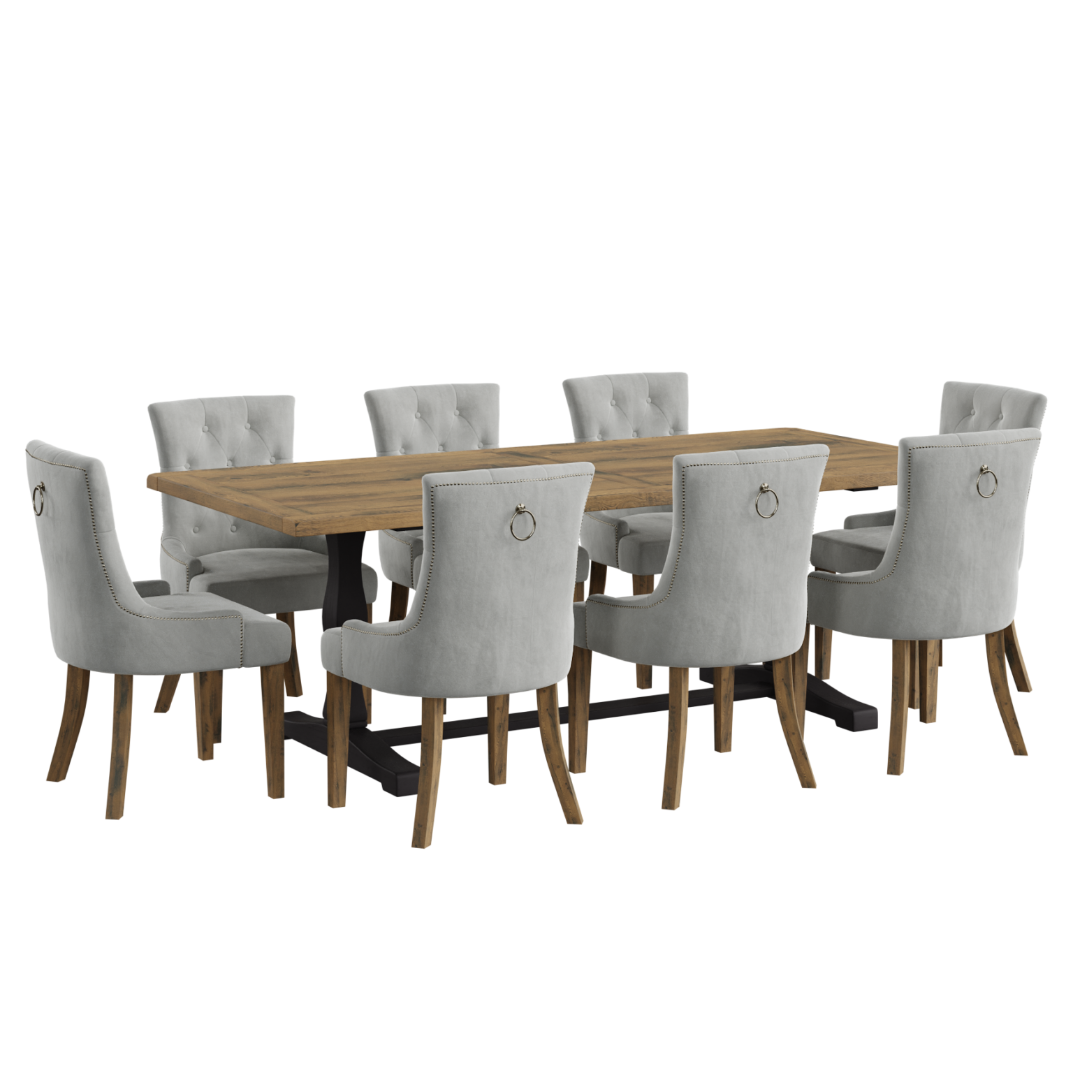 Rustic Contemporary Dining Table Set 01 • iMeshh - 3D Model for Blender ...
