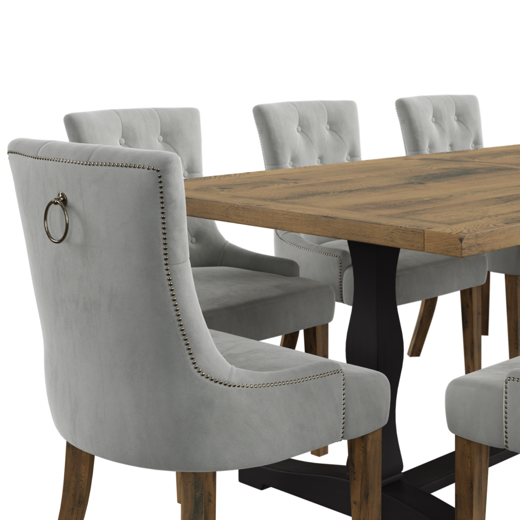 Rustic Contemporary Dining Table Set 01 • iMeshh - 3D Model for Blender ...